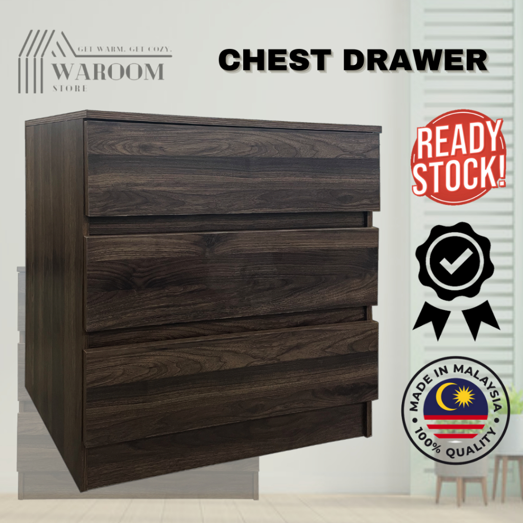 (READY STOCK) Chest Drawer|3 Layer Drawer Storage|3 Tingkat Laci Putih ...