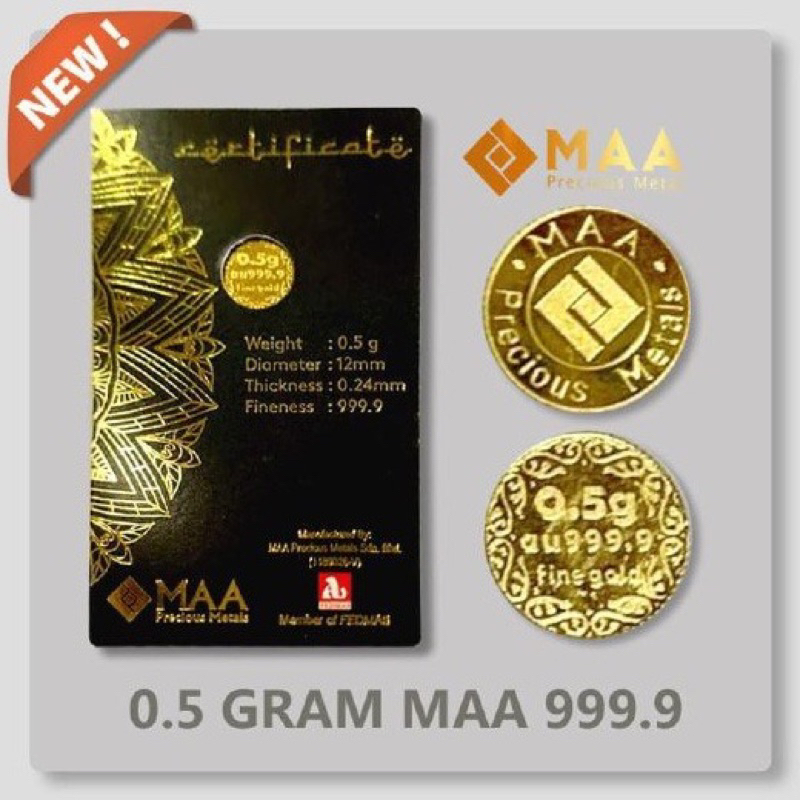 GOLD COIN 0.5g EMAS 999 (24K) ORODESIGN MAA | Shopee Malaysia