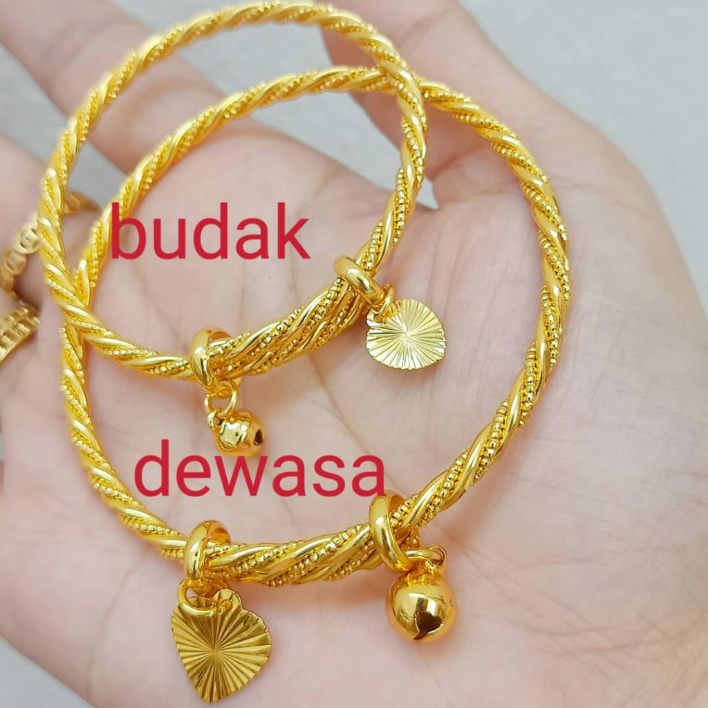 gelang Adjustable Emas Bangkok Bangle GOLD PLATED | Shopee Malaysia