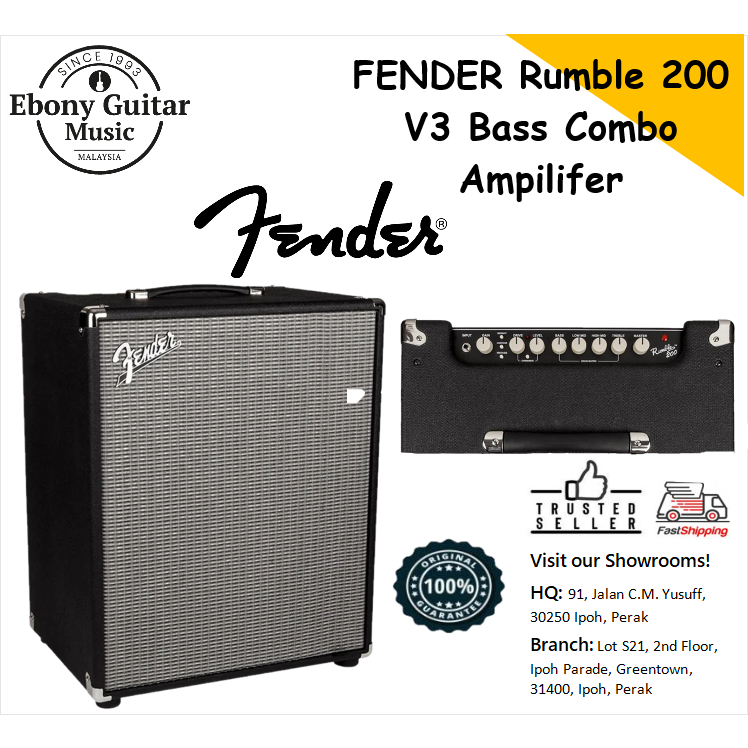 Fender Rumble 200 V3 Bass Combo Amplifier, 230V UK | Shopee Malaysia