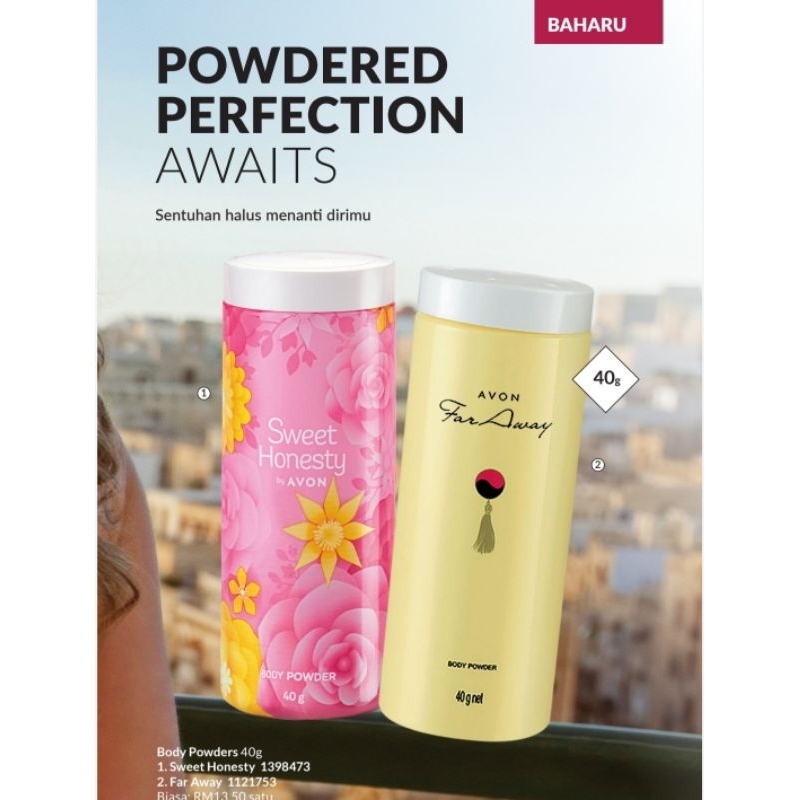 AVON Body Powder 40g /Far Away/Sweet Honesty | Shopee Malaysia