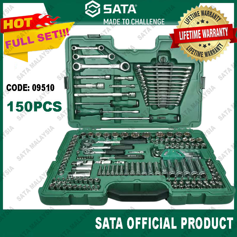 SATA 150Pc. 1/4"x3/8"x1/2" Dr.Mechanics Tool Set Professional Tool Sets ...
