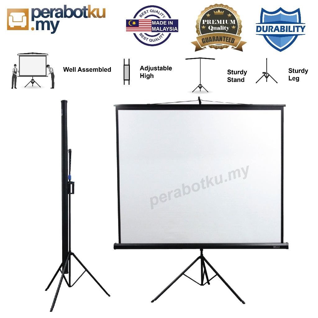 TRIPOD PROJECTOR SCREEN 6' X 6' | Shopee Malaysia