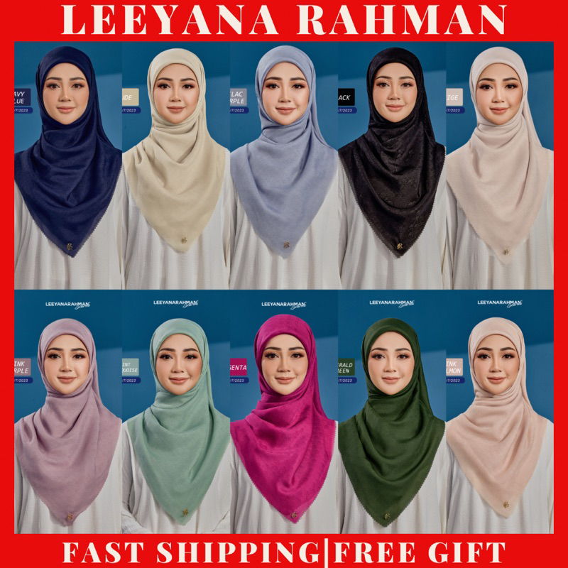 LEEYANARAHMAN SCARVES BIDANG 45 TUDUNG BAWAL COTTON PLAIN MONOGRAM ...