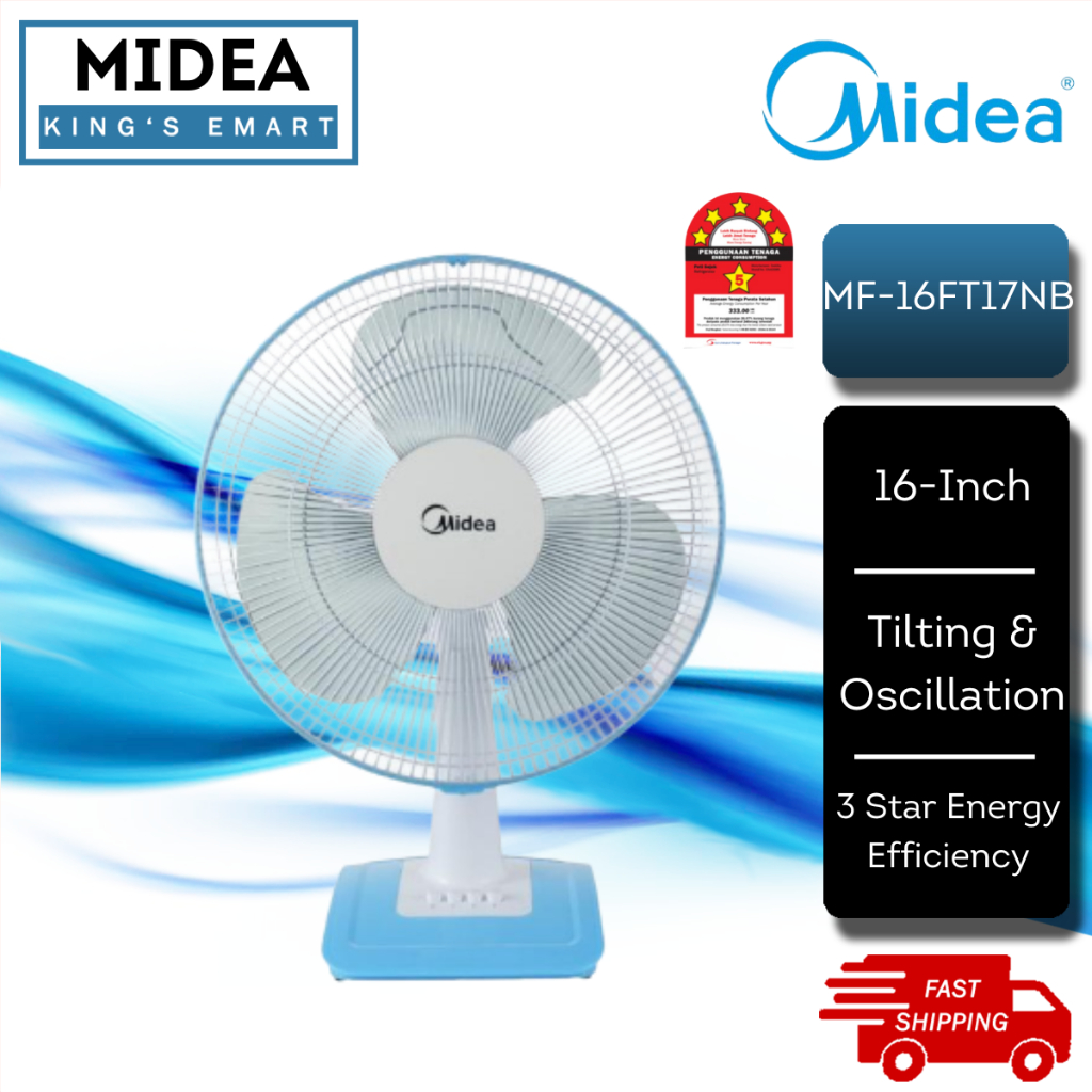 Midea / Sharp Table Fan (16”) 3 Speed MF-16FT17NB / MF-16FT15NB / PJT ...