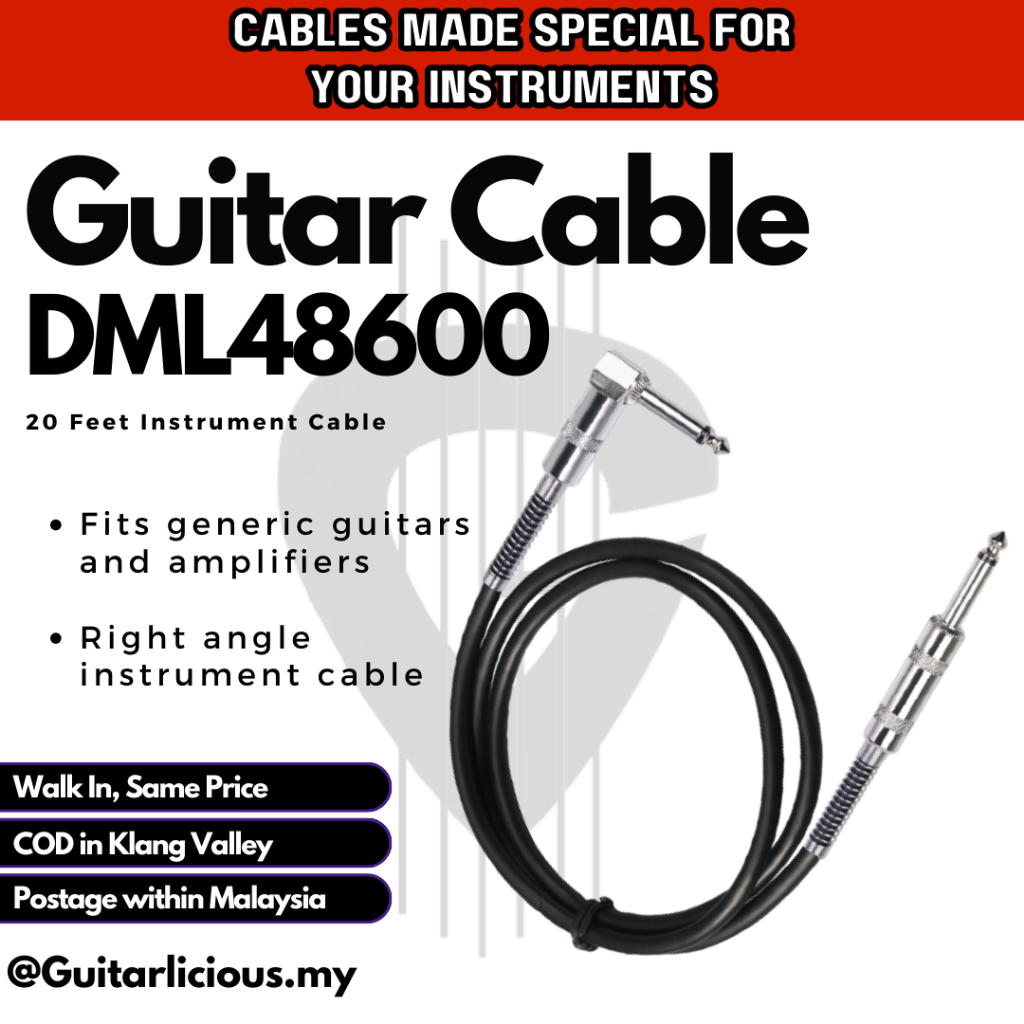 DML48600 Instruments Cable 20 Feet (Straight to L Shape) ( 6m 20Ft ...
