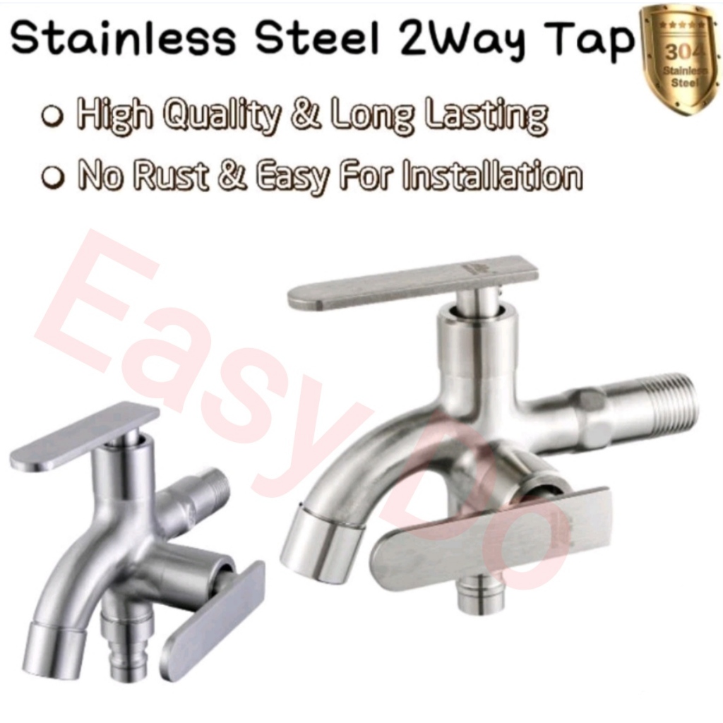 SUS304 STAINLESS STEEL KITCHEN & BATHROOM DOUBLE TAP, MULTIFUNCTIONAL ...