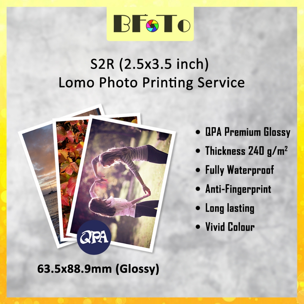 S2R (2.5x3.5 inch) size Lomo Card Photo Print (Fully Waterproof ...