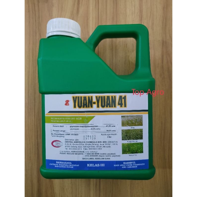 Yuan-Yuan 41 4L - Racun rumput Glyphosate-isopropylammonium 41% (sama ...