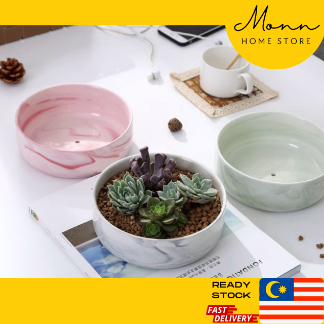 [READY STOCK] MONN 16CM Colored Marble Handmade Ceramic Pot for ...