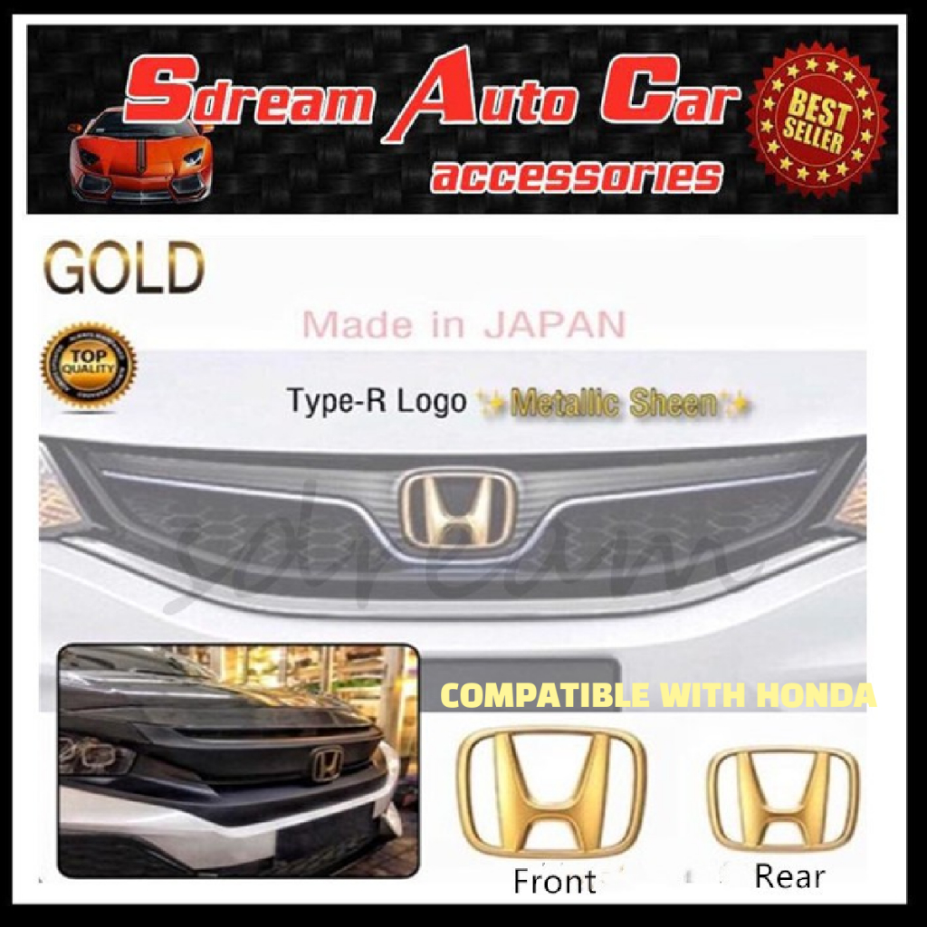 Honda Gold Logo Civic FC/FD / CITY Metallic Sheen TYPE-R Emblem ...