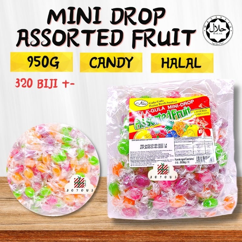950g Mini Drop Assorted Fruit Candy Buah-Buahan | Shopee Malaysia