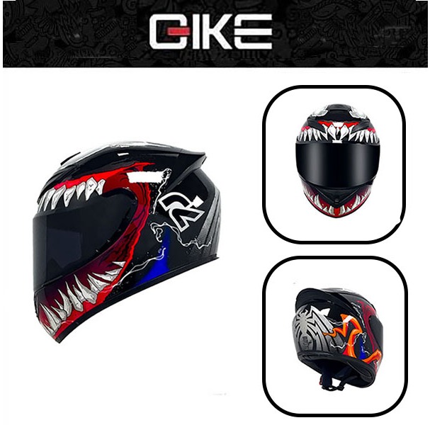 qike 111 Full Face Motorcycle Helmet with black Lens Stylish Fast ...