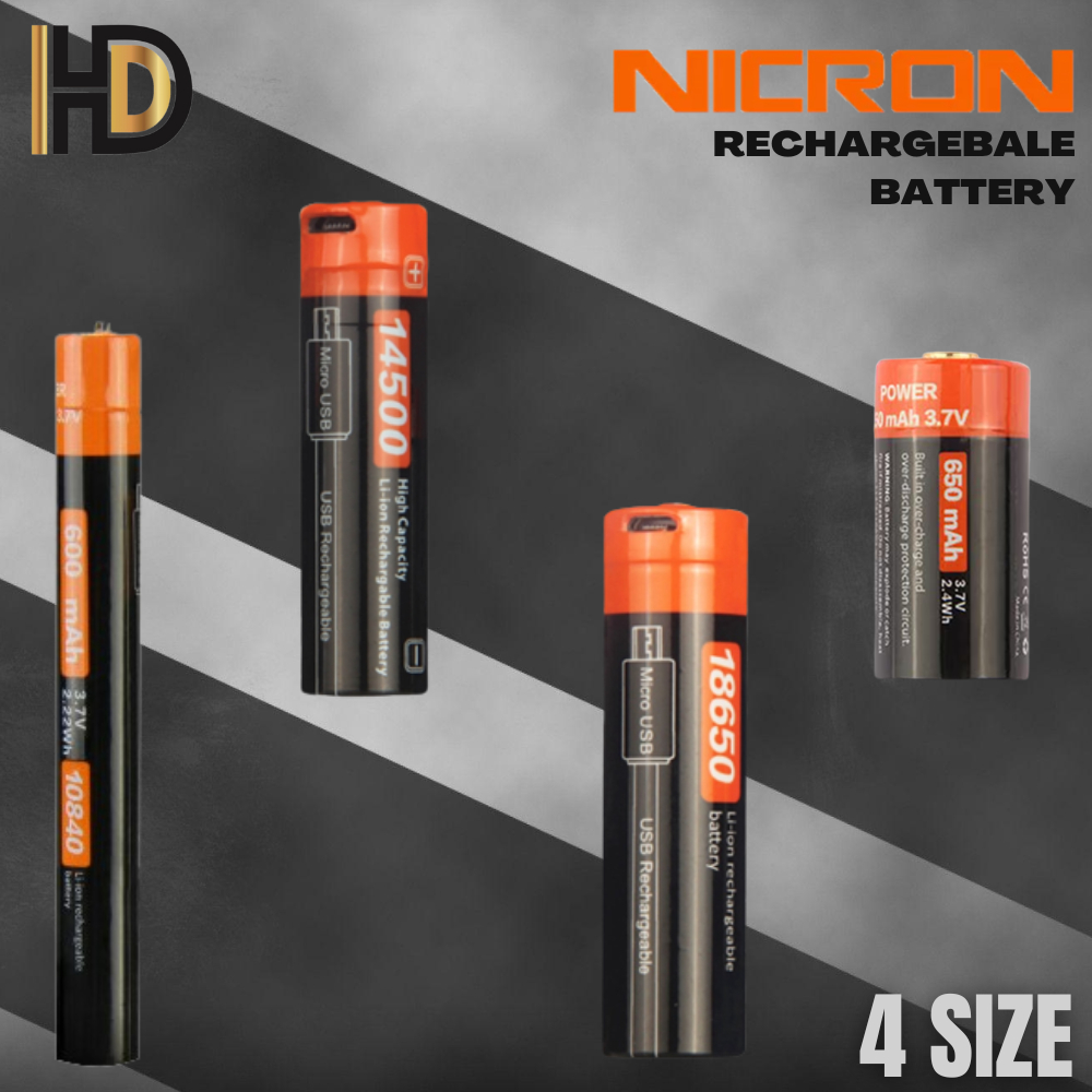 NICRON Rechargeable Battery / Li-Ion Rechargeable Battery / 18650 ...