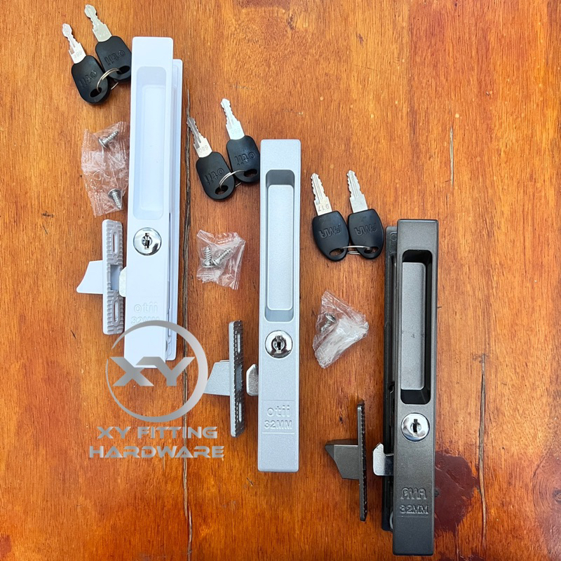 A6 Sliding Door Lock with Key/Sliding Door Hardware 32mm NA/Black/WHITE ...