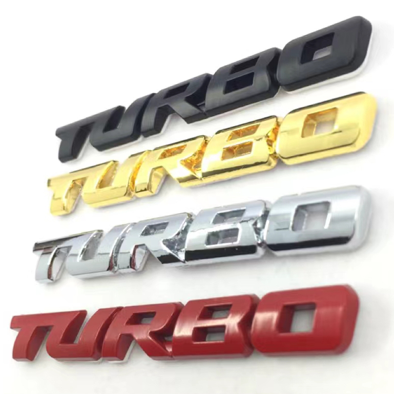 Turbo Alloy Metal Emblem Logo Sticker Car Turbo 3D Word Decoration ...