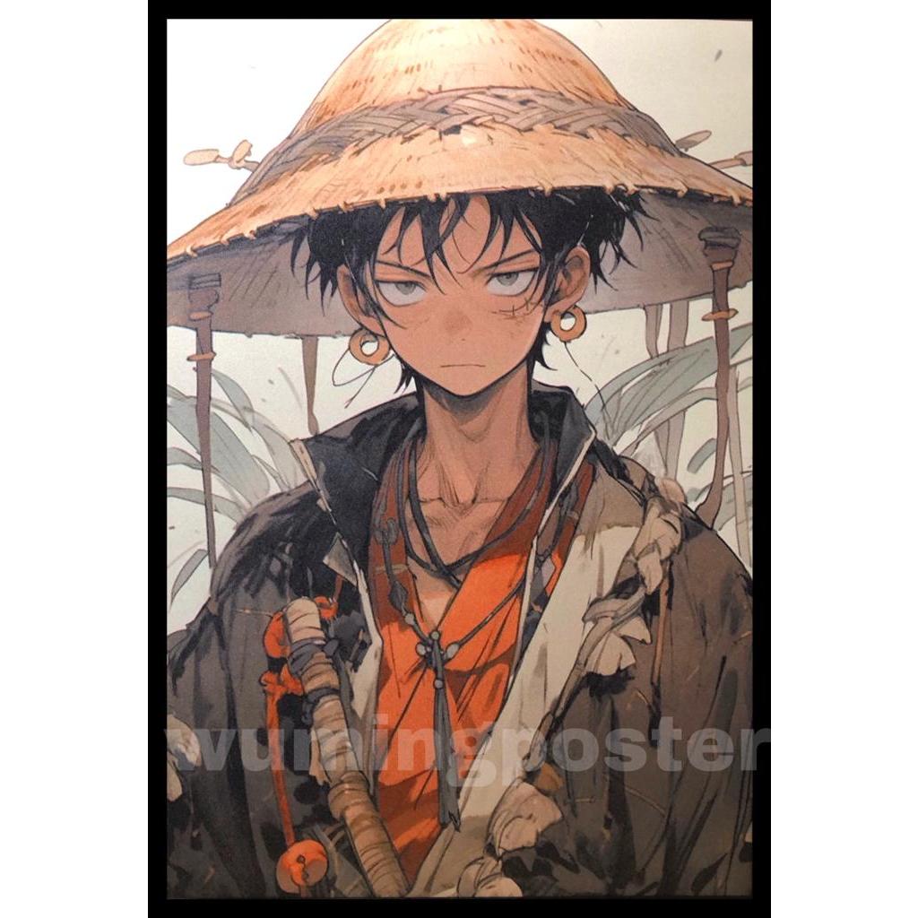 One Piece Fanart Monkey D Luffy Poster medium banner framed | Shopee ...