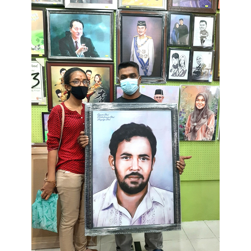 🔥Lukisan POTRET | saiz A1 |WARNA🔥COLOR💯%Hand-drawn | On CANVAS ...