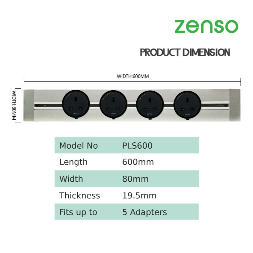 ZENSO - Z.Line Buy 1 Unit 600mm Power Track(Surface) + FREE 4unit 13A ...