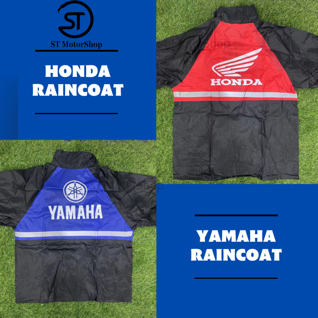 HONDA/YAMAHA RAINCOAT RED/BLUE FOR MOTORCYCLE | Shopee Malaysia