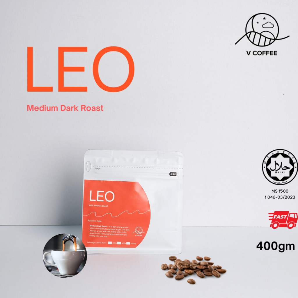 V Coffee - LEO (Medium Dark Roast) 200g/400g Arabica Coffee Bean | Shopee Malaysia