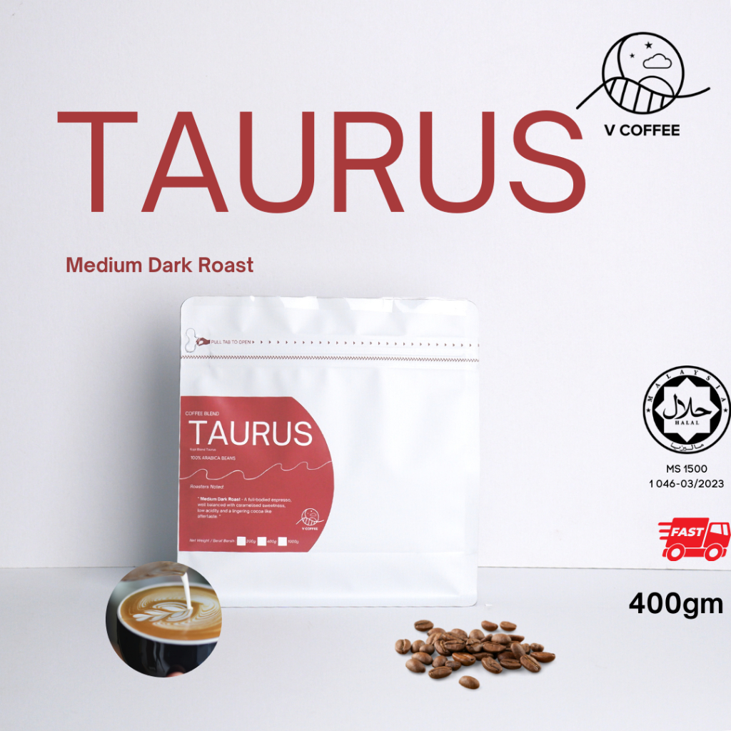 V Coffee - Taurus (Medium Dark Roast) 200g/400g Arabica Coffee Bean | Shopee Malaysia