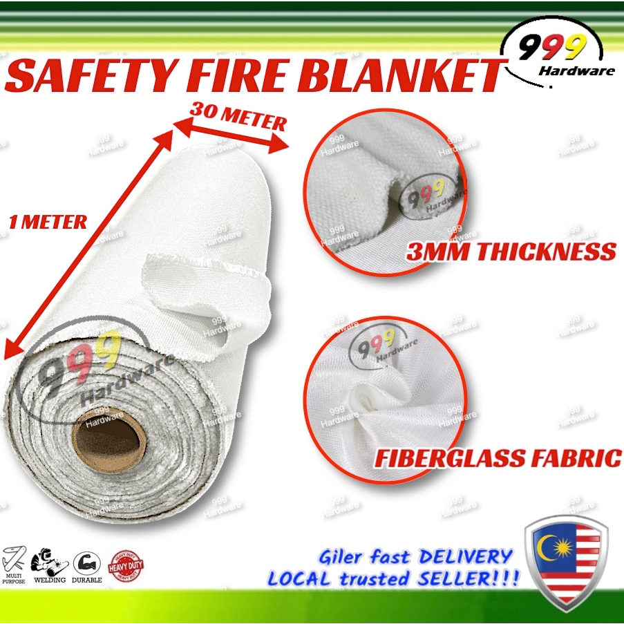 999 SAFETY FIRE BLANKET 3MM THICKNESS [30mtr] 防火毯 / FIREPROOF ...