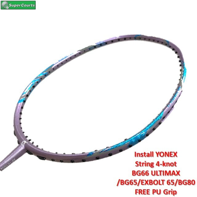 (Original) Apacs Feather Weight 55 Install Yonex String 4-knot+Foc PU ...