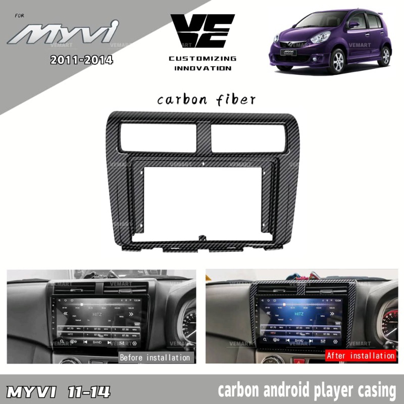 Vemart perodua myvi lagi best 2011-2014 Carbon fiber android player ...