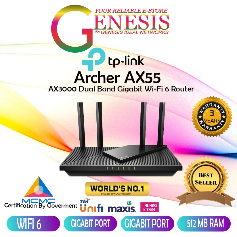 [🔱AX3000 WIFI 6 ROUTER🔱] TP-LINK ARCHER AX55 AX3000 DUAL BAND GIGABIT ...