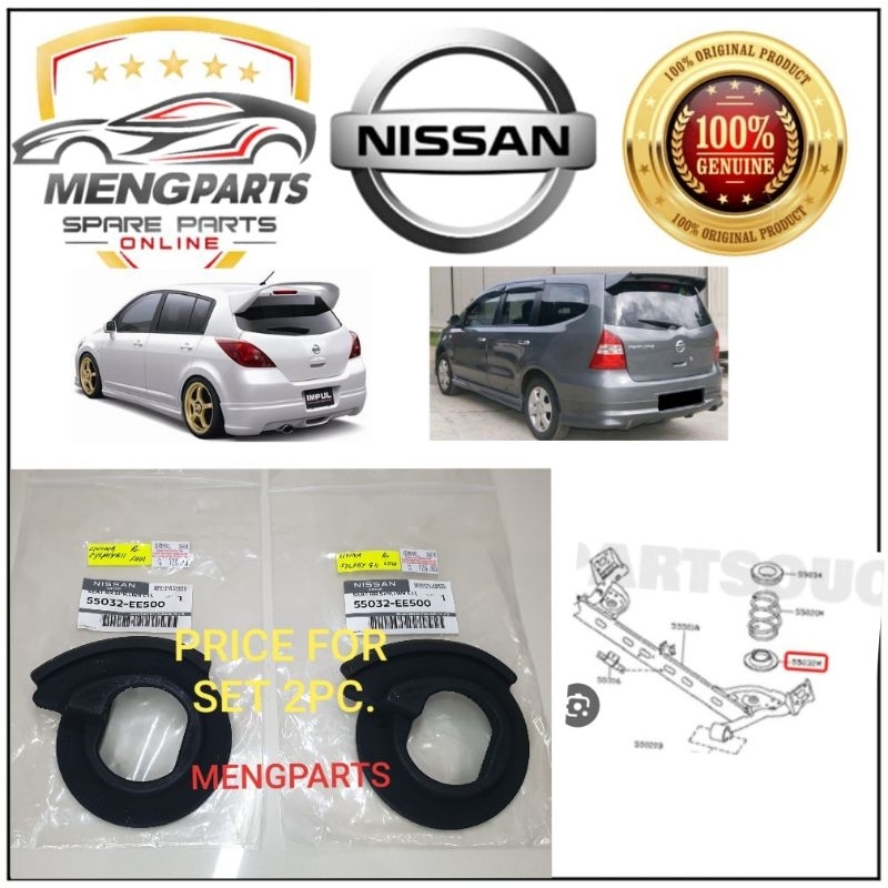 ORIGINAL NISSAN LATIO LIVINA SYLPHY G11L REAR COIL SPRING RUBBER / PAD ...