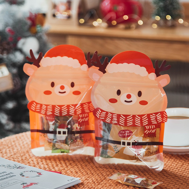 Christmas Reindeer Ziplock Plastic Goodies/Candy Bag 5pcs | Shopee Malaysia