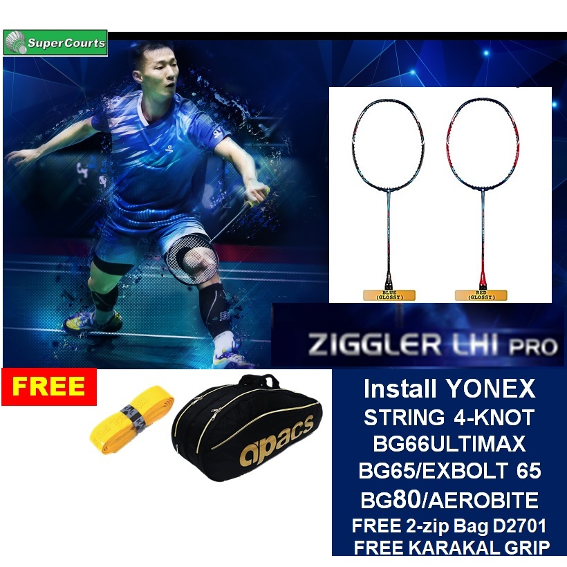 (ORIGINAL) Apacs Ziggler LHI Pro III 【Install Yonex String 4-knot+Foc 2 ...