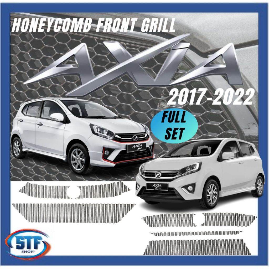 Perodua Axia 2017-2022 Ready Cut Honeycomb Grill Full Set Top Bottom ...