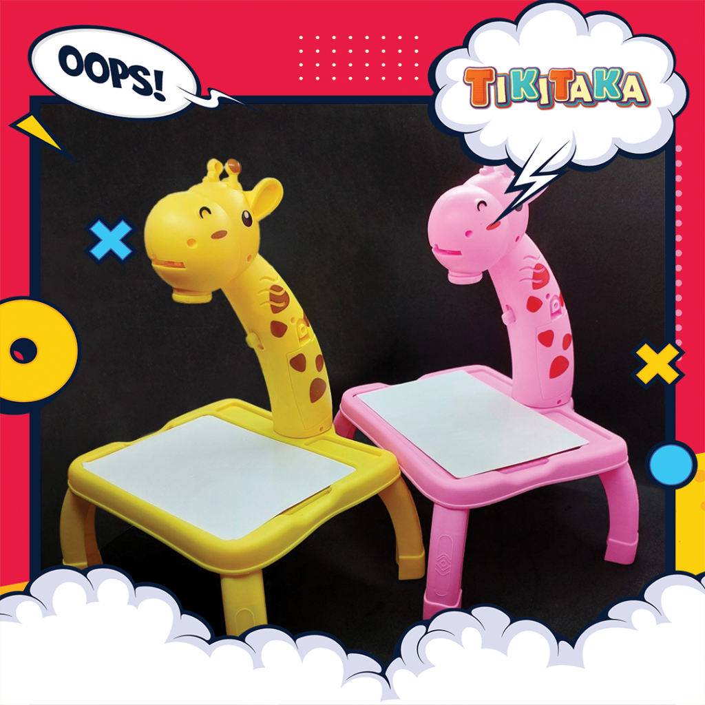 Giraffe Cartoon Projection Painting Table Kids Drawing Board With Sound ...