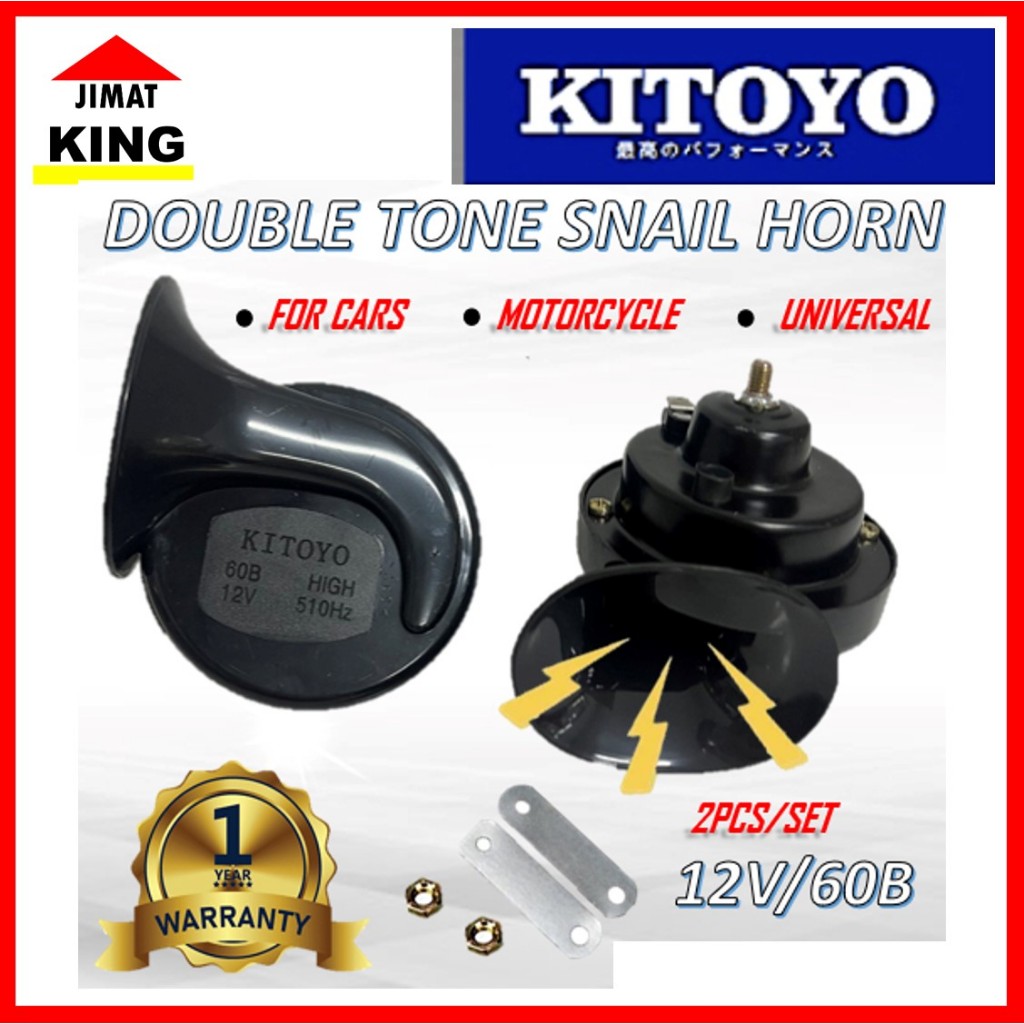 Kitoyo Car Horn Double Tone Horn 12V/60B Hon Kereta Car Accessories ...