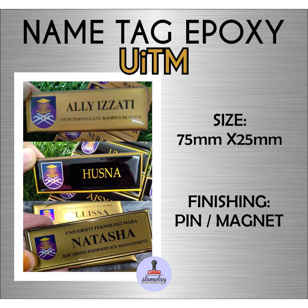 Name Tag Epoxy Acrylic UiTM (75X25MM) | Shopee Malaysia