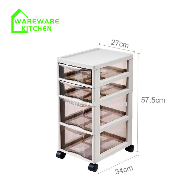 2/4/5/6 Tiers Multipurpose Plastic Drawers With Wheels Moveable Storage ...