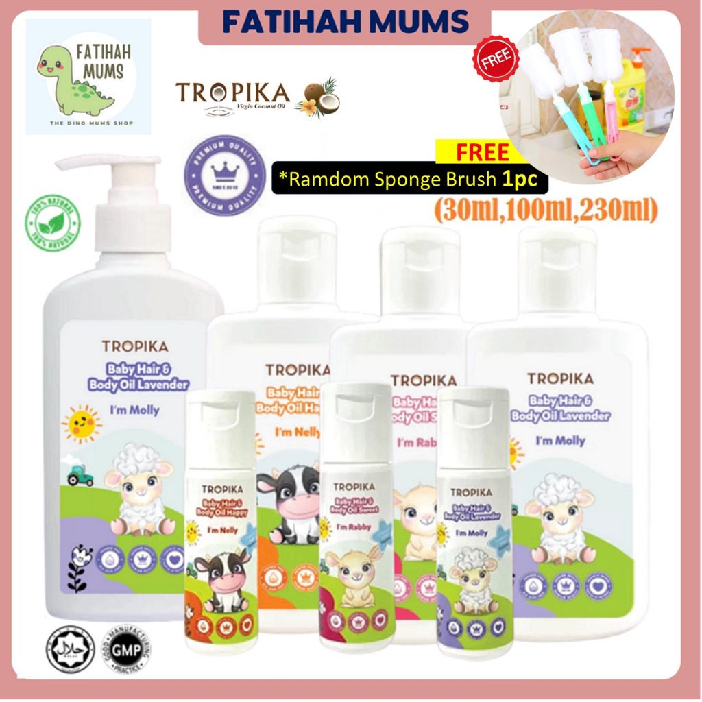 Tropika Baby Hair & Body Oil 30ml Happy Sweet Lavender VCO Ruam Panas ...