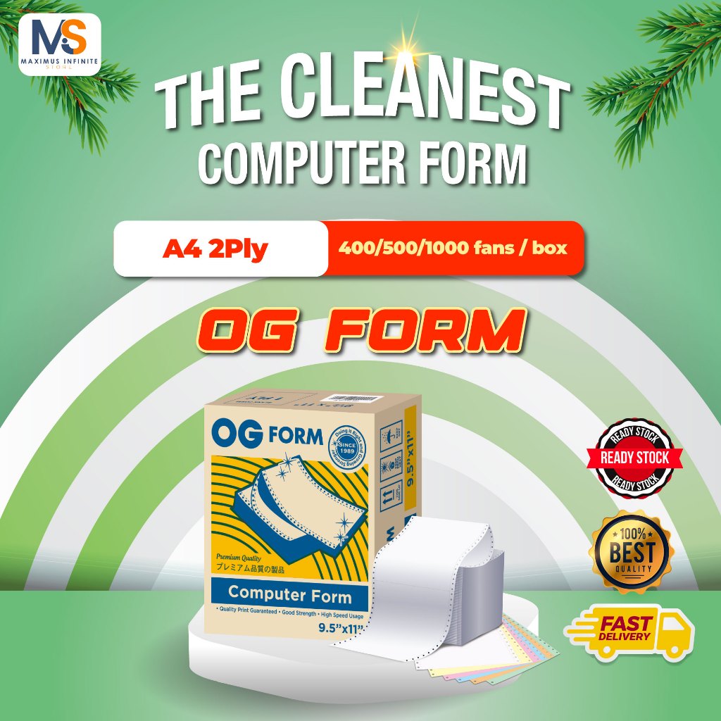 OG Computer Form / Black Image / 2 Ply A4 - 400/500/1000 Fans | Shopee ...