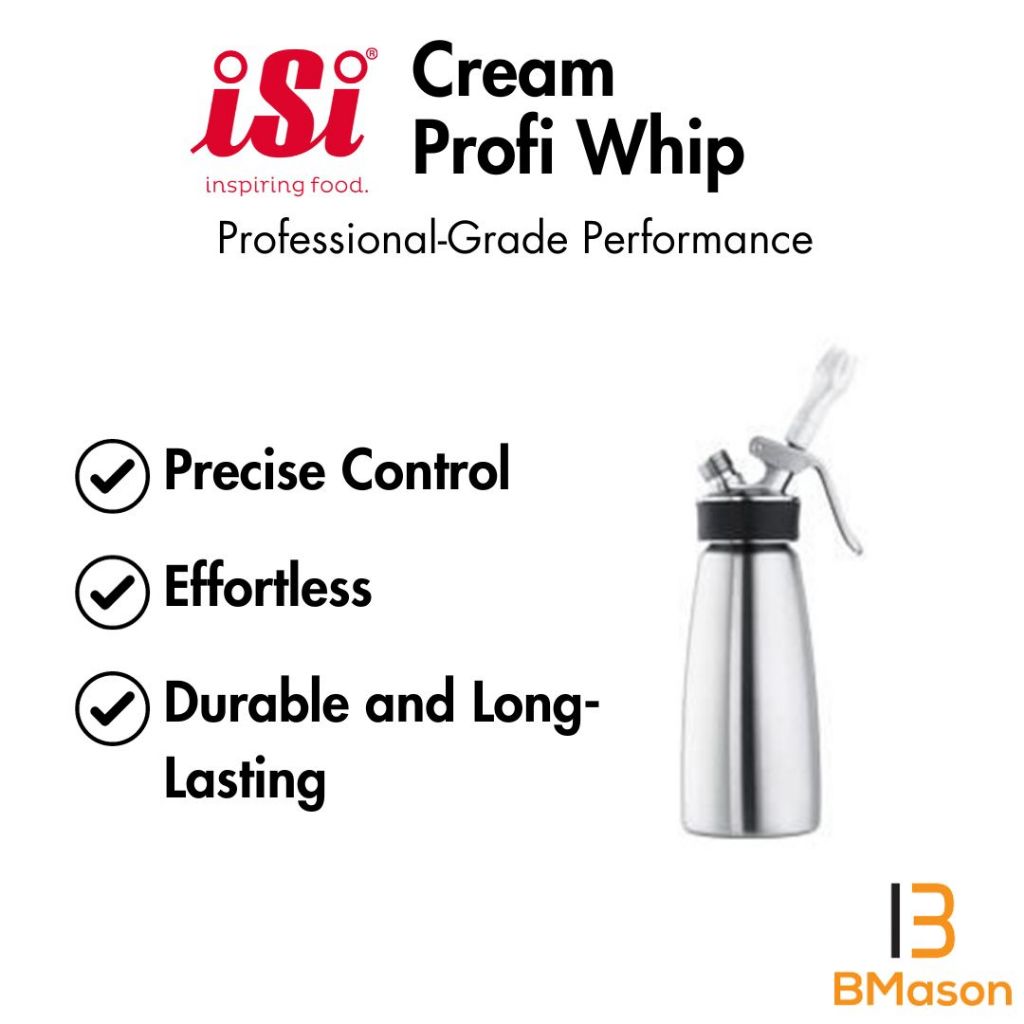 iSi Cream Profi Whip 1L + iSi Professional Charger × 10 Boxes/10 Bullet ...