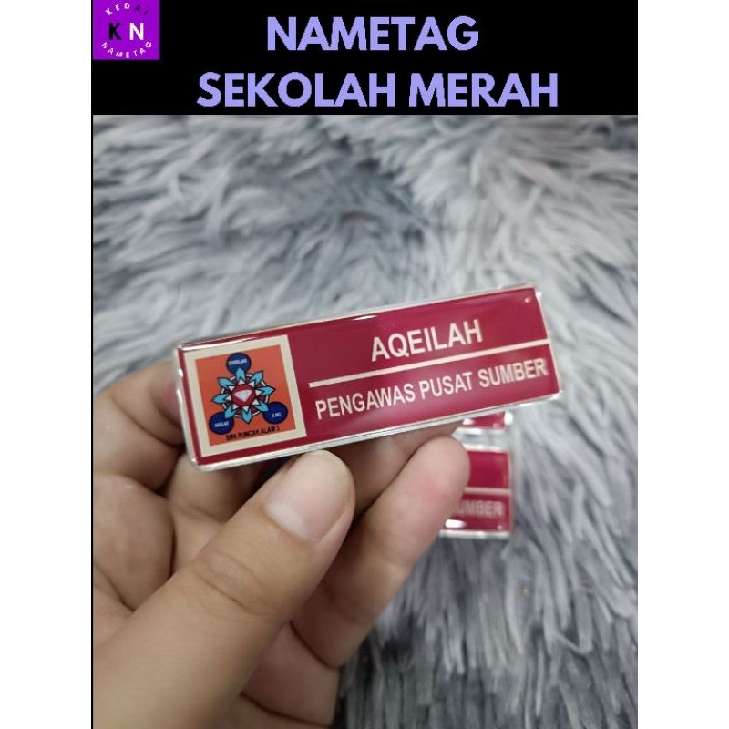 NAME TAG SEKOLAH MERAH/MAROON/ARYCLIC | Shopee Malaysia