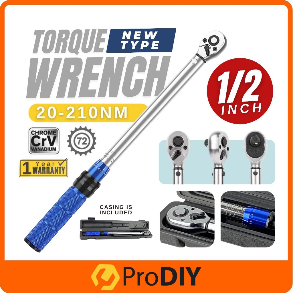 PRODIY NEW BLUE 1/2 Inch Driver Click Adjustable Micrometer Torque ...