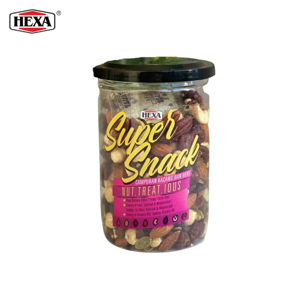 HEXA HALAL Super Snack 300gm Bottle Mixed Nuts Dry Fruit Almond Cranberry Raisins Pumpkin Seed ...