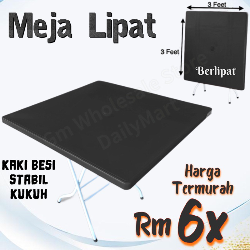 1pcs/1order☝️ 1order / 1 Meja/Foldable Plastic Table 3'x3' / Mamak ...