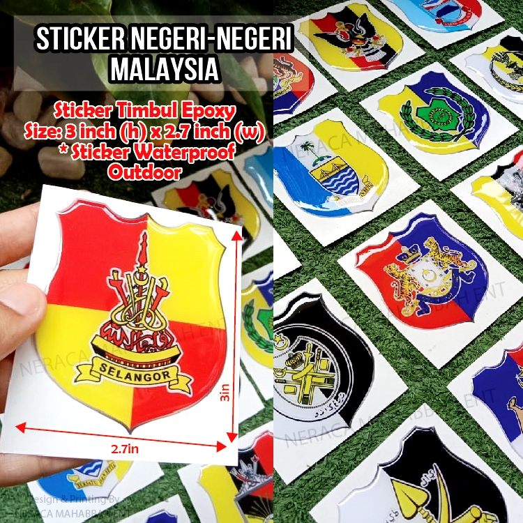 Sticker Timbul_Negeri-Negeri Malaysia | Shopee Malaysia