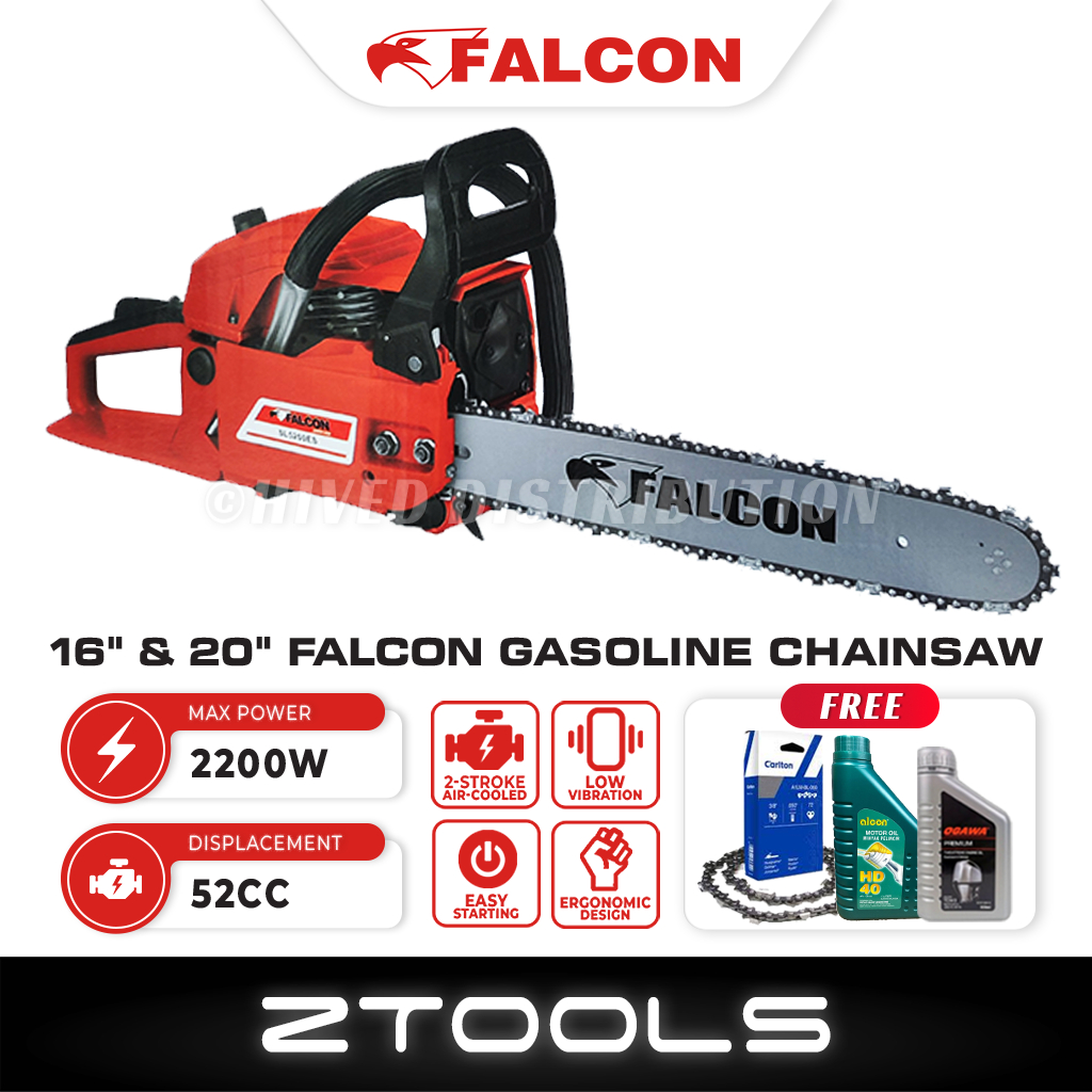 Falcon 16" / 20" Gasoline Chainsaw SL5200 | 52cc | Carlton Saw Chain ...