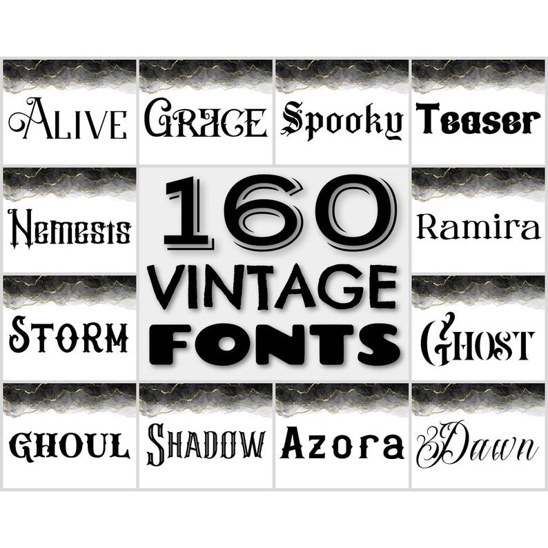 160 Vintage Fonts - Add Fonts to Microsoft Word, PowerPoint, Excel ...