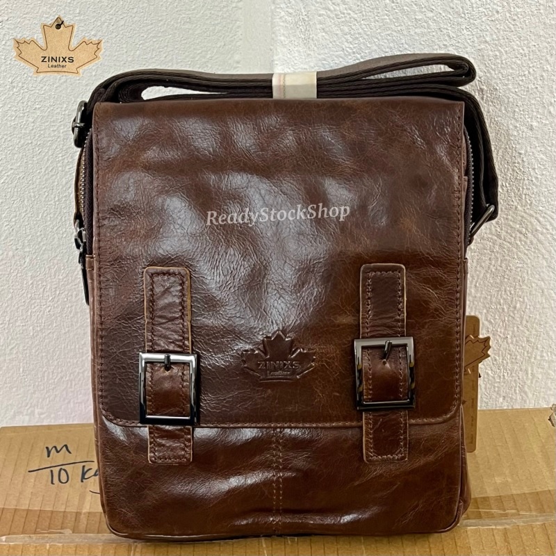 ZINIMSK 100% Cow Leather First Grade Men Shoulder Bag Sling Bag (M ...