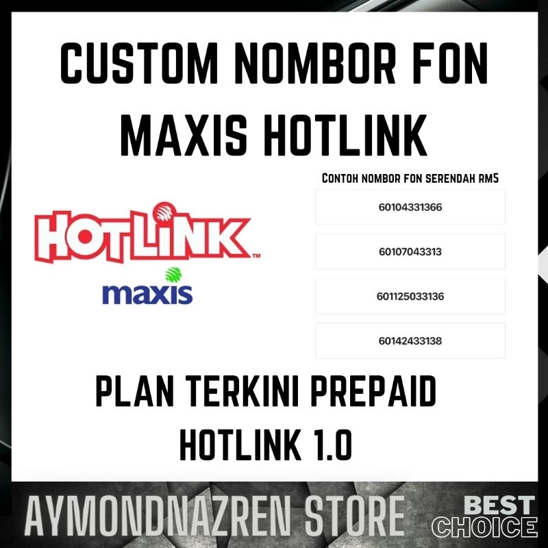 SIMKAD HOTLINK MAXIS CUSTOM NOMBOR FON CANTIK MAXIS HOTLINK NOMBOR ...